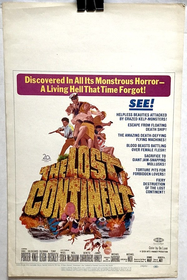 The Lost Continent (1968) Window Card